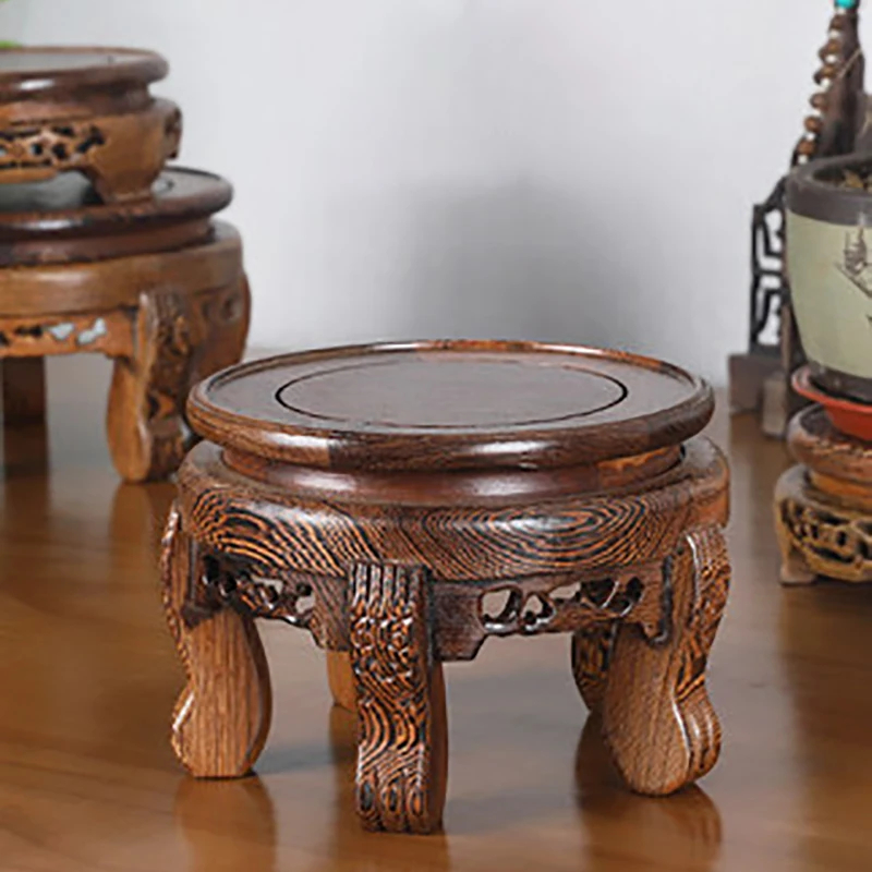 Socle statue circulaire en bois massif • Statue design