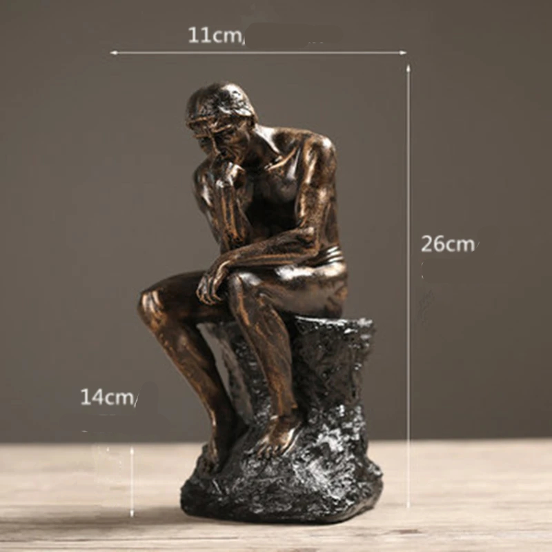 Statue du Penseur en résine en 3 coloris • Statue design