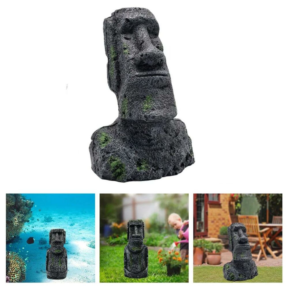 Statue Moaï de l'île de Pâques tête grise • Statue design