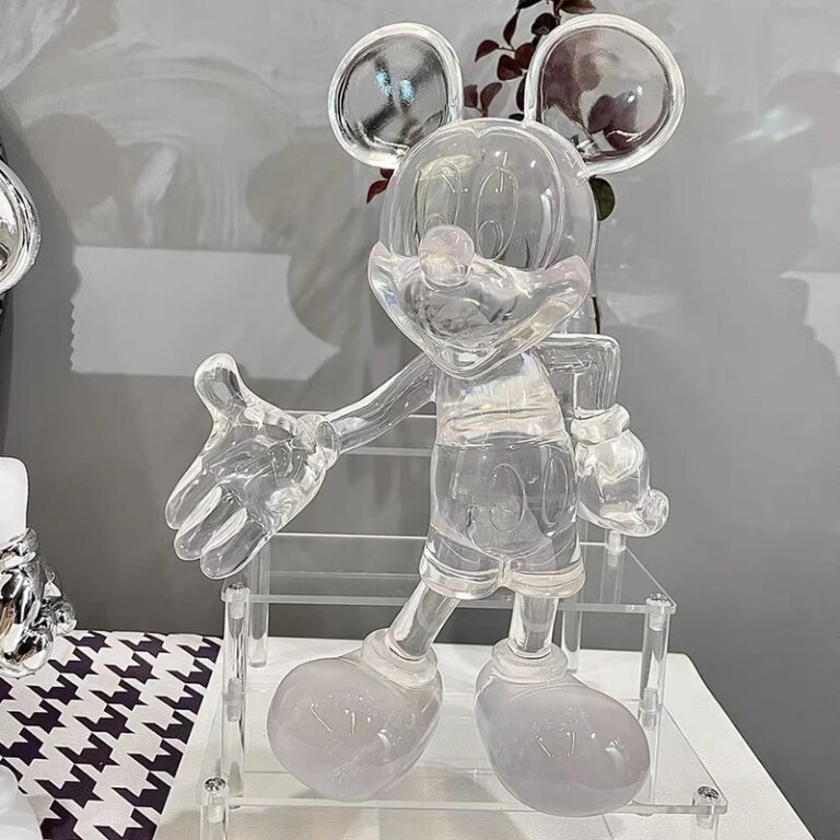 Statue de Mickey Mouse en résine transparente • Statue design