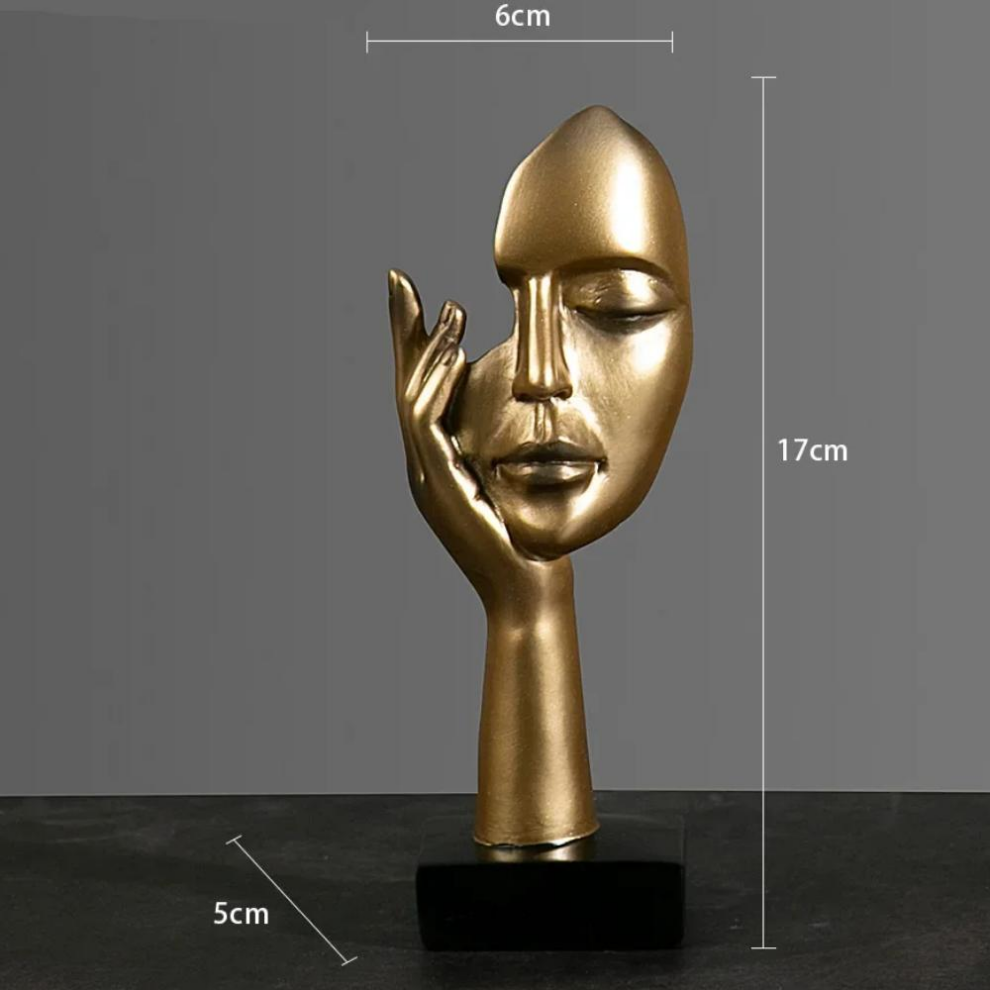 Statue de visage et main en résine • Statue design